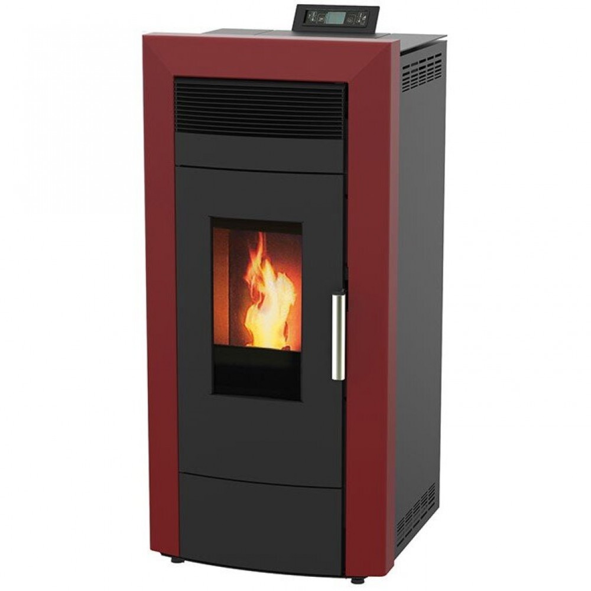 Пелетна камина с водна риза Alfa Plam Commo, бордо, 22.5kW ...