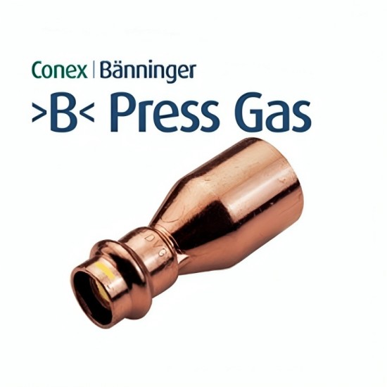 Редукция Conex Banninger Ф28 х 15, медни прес фитинги за газ ...